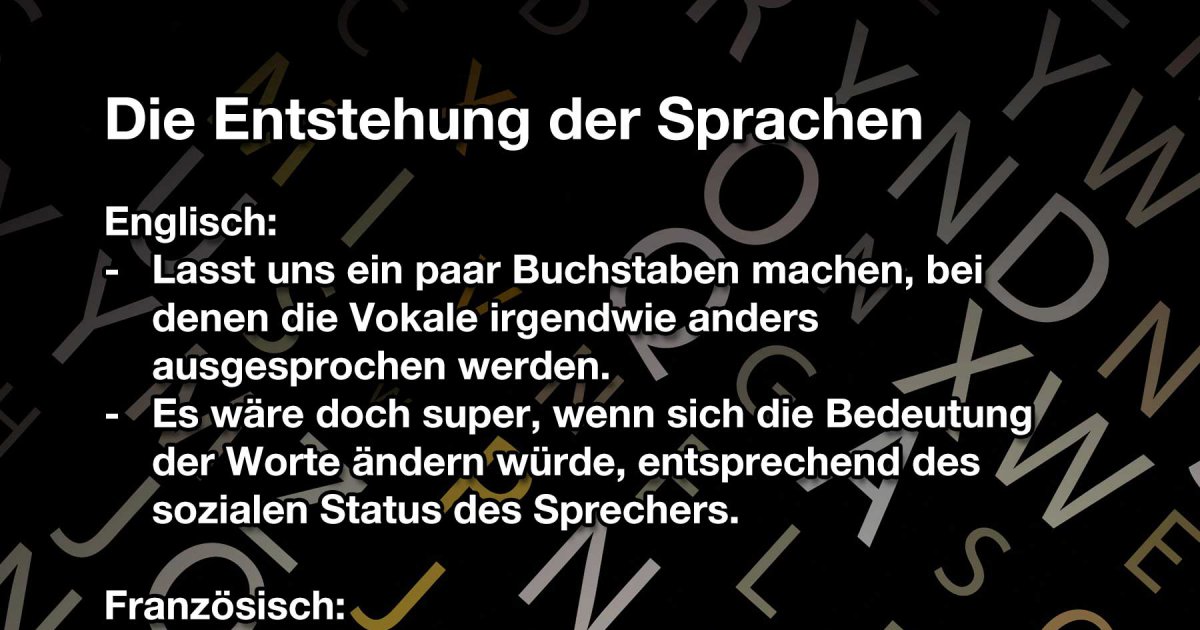 Die Entstehung der Sprachen - Fun Bild | Webfail - Fail Bilder und Fail ... Die Entstehung der Sprachen - Fun Bild | Webfail - Fail Bilder und Fail ...