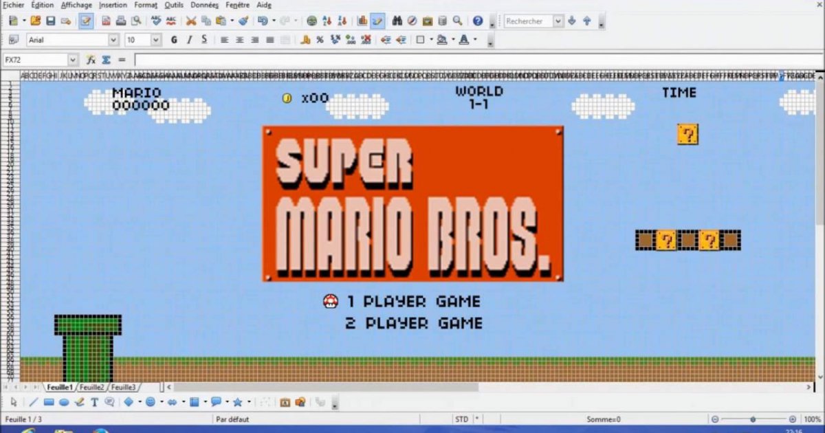 Super Mario Bros recreated in Excel | Webfail - Fail Pictures and Fail ...