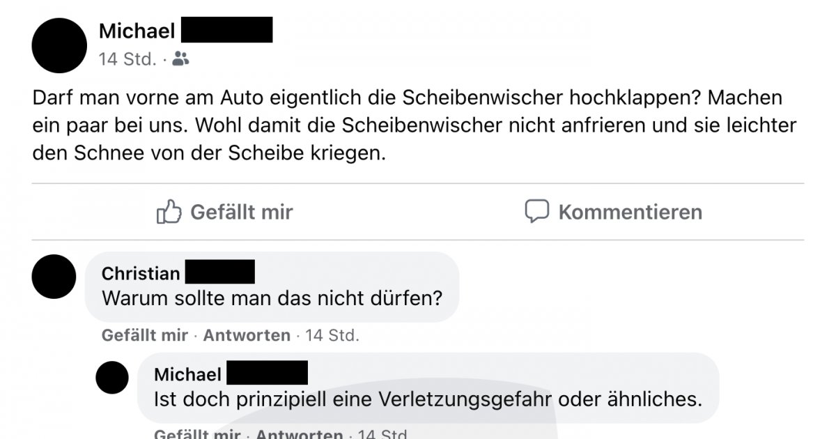 Die erhobenen Scheibenwischer - Facebook Win des Tages 01.12.2023 | Webfail - Fail Bilder und ...