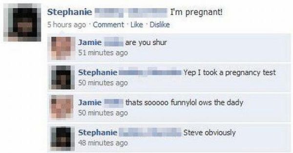I am pregnant - Facebook Fail of the Day 22.09.2011 | Webfail - Fail ...