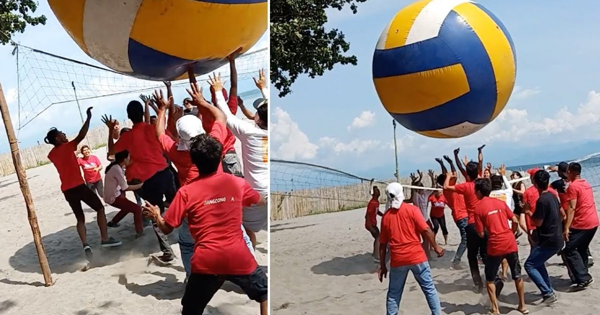 Playing With A Giant Volleyball At The Beach | Webfail - Fail Pictures ...