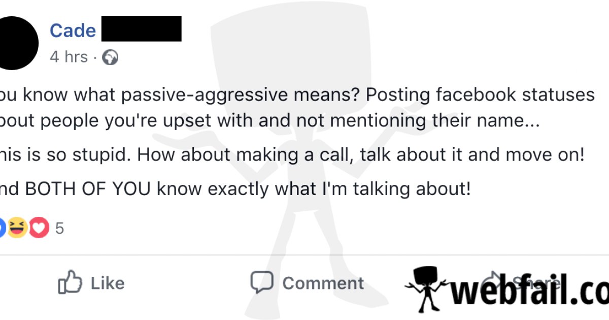 Passive-aggressive status - Facebook Win of the Day 25.01.2019 ...